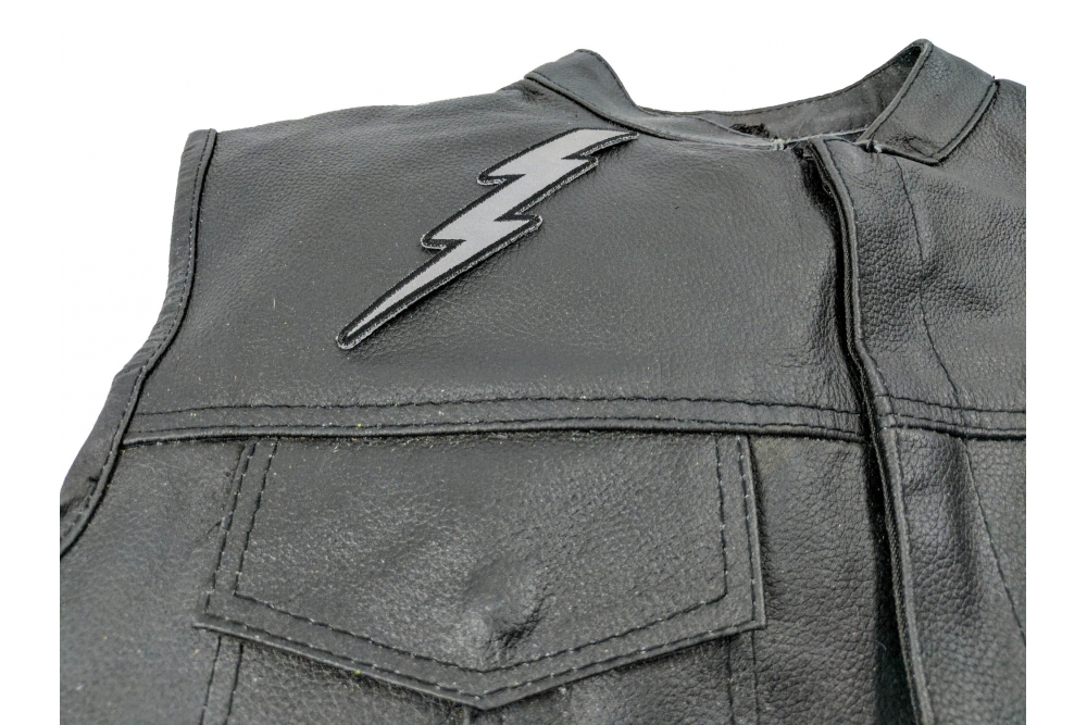 Reflective Lightning Bolt Left Patch, Embroidered Iron On Patch ...