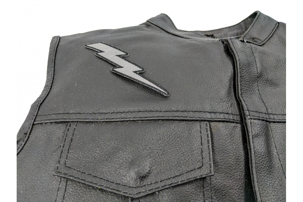 Reflective Lightning Bolt Right Patch, Embroidered Iron On Patch ...