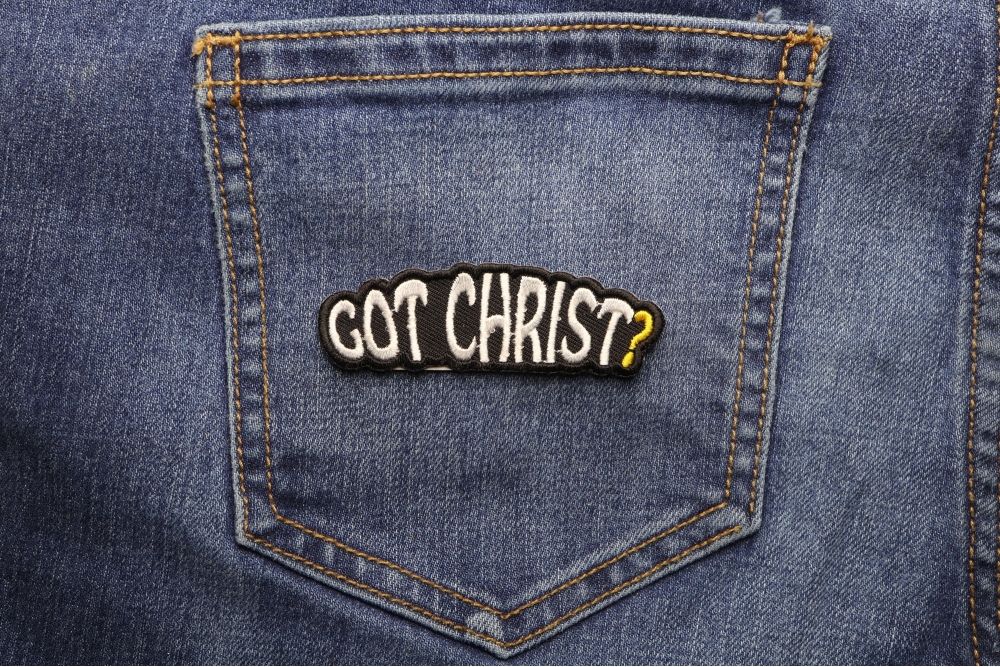 Got Christ Patch shown on jeans