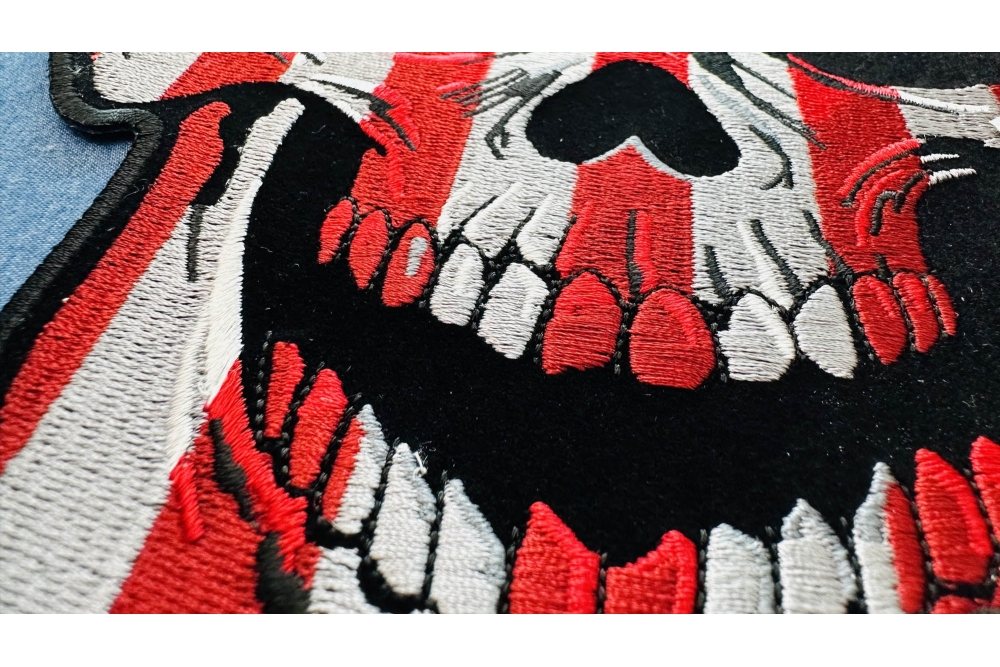 American Flag Skull Patch, Large Skull Patches for Biker Jackets by ...