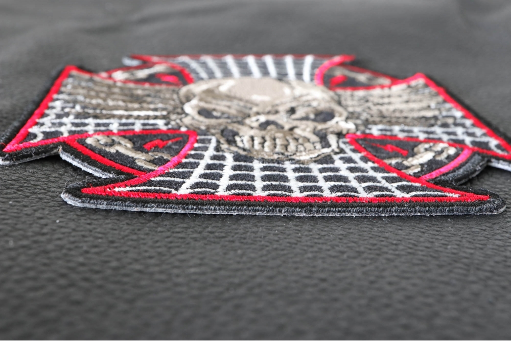 Maltese Skull Patch, Biker Skull Patches by Ivamis Patches