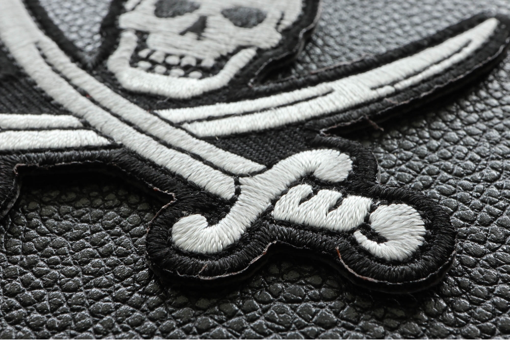 Pirate Sword Skull Patch In White From Fun Patches | Embroidered ...
