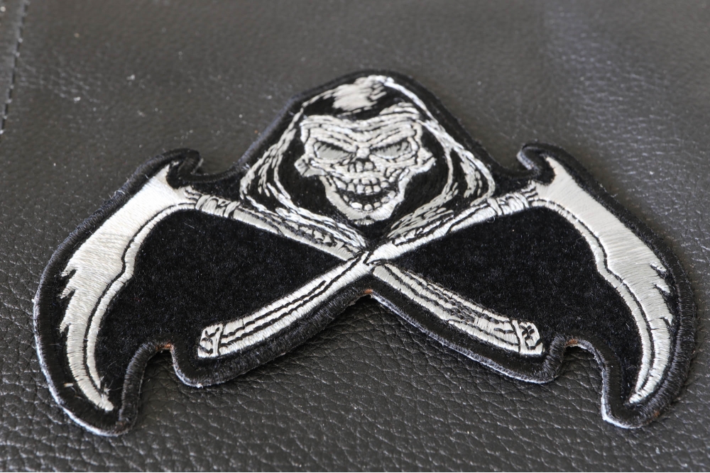 Reaper Scythe Patch for Sewing or Ironing on to Jackets by Ivamis Patches