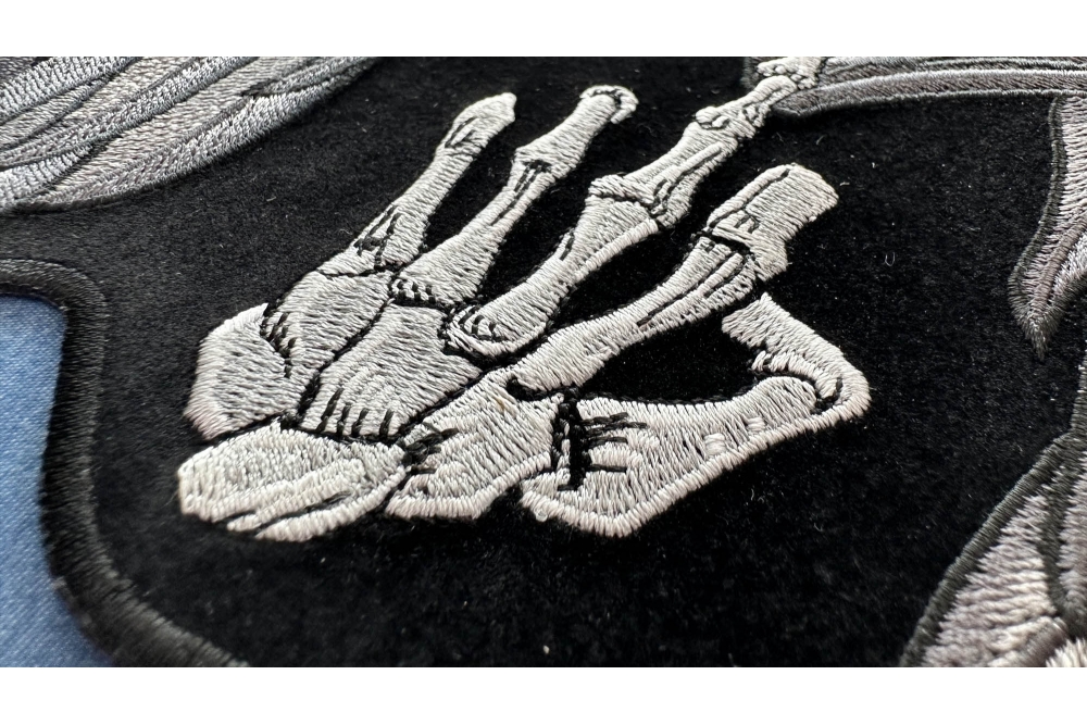 Skull Middle Finger Wings and Sickles Patch, Large Skull Patches for ...