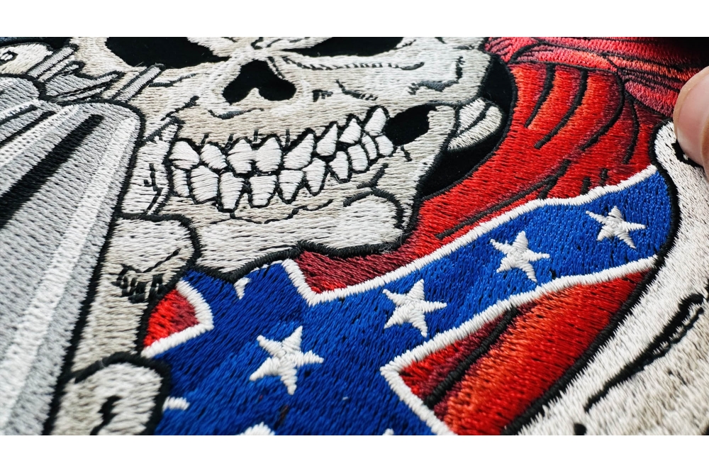 Large Rebel Cowboy Skull Patch for Motorcycle Jackets by Ivamis Patches