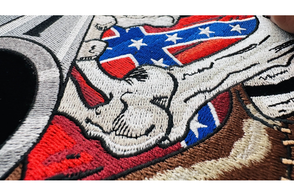 Large Rebel Cowboy Skull Patch for Motorcycle Jackets by Ivamis Patches