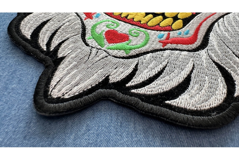Bearded Sugar Skull Patch, Large Skull Patches by Ivamis Patches