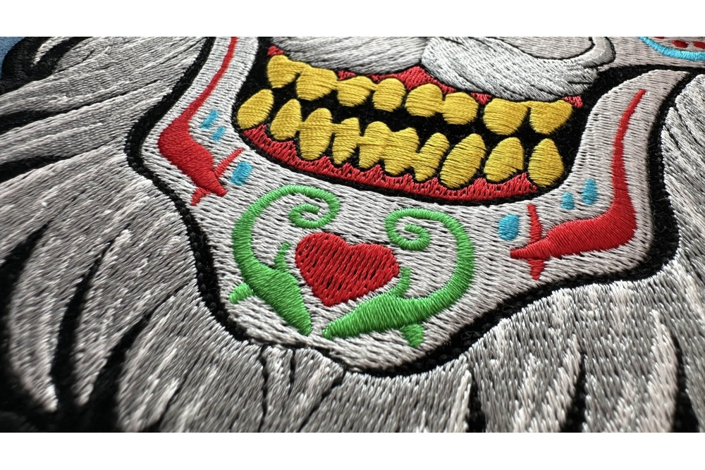 Bearded Sugar Skull Patch, Large Skull Patches by Ivamis Patches