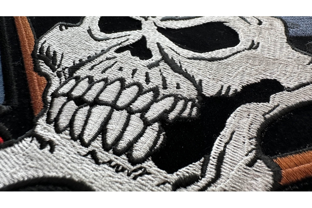 Tall Hat Skull Billard Patch, Large Skull Patches for Biker Jackets by ...
