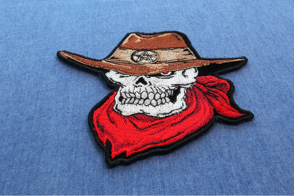 Cowboy Skull Patch, Biker Skull Patches by Ivamis Patches