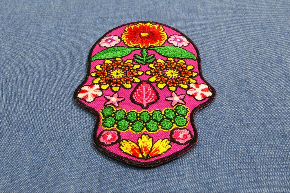 Flowered Skull Patch, Skull Patches by Ivamis Patches