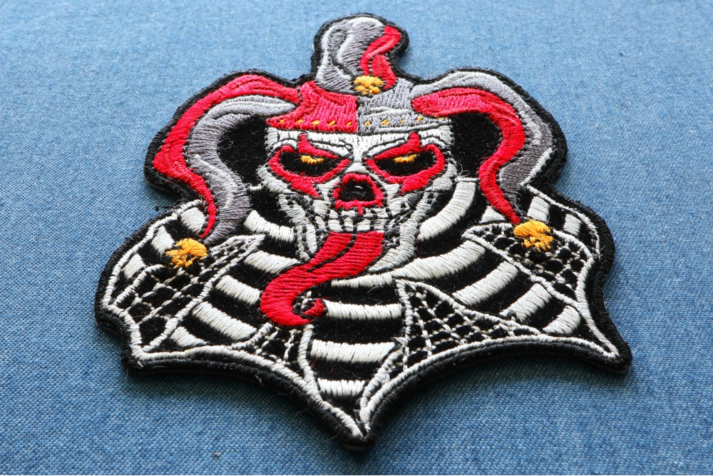 Jester Skull Patch, Biker Skull Patches by Ivamis Patches