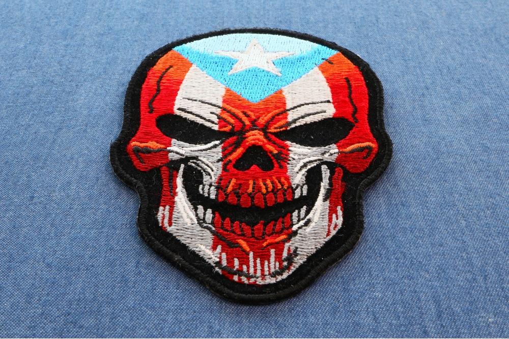 Puerto Rico Skull Patch for Sewing or Ironing on to Clothes by Ivamis ...