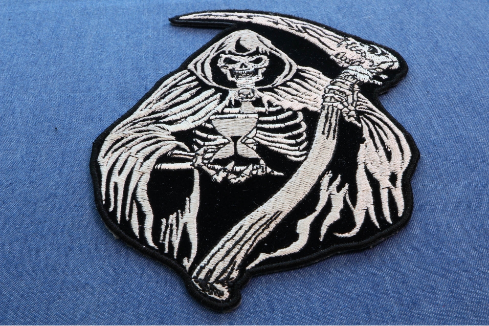 Grim Reaper Skull Patch - Sew or Iron on to Jackets by Ivamis Patches