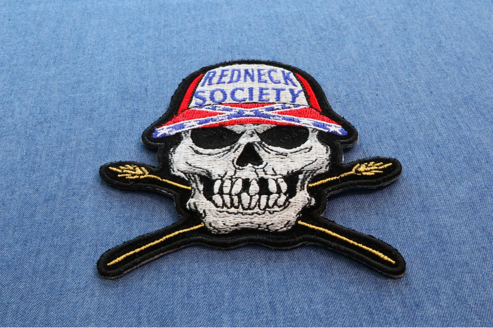 Redneck Society Rebel Flag Skull Patch, Skull Patches by Ivamis Patches