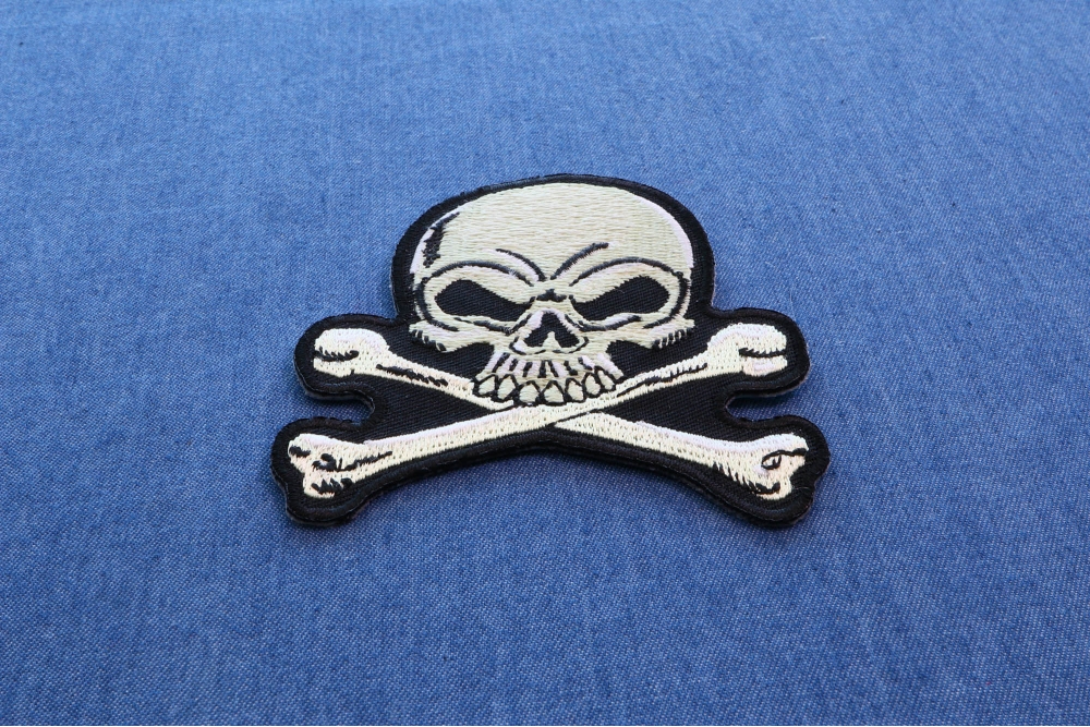 Skull and Cross Bones Patch, Biker Skull Patches by Ivamis Patches
