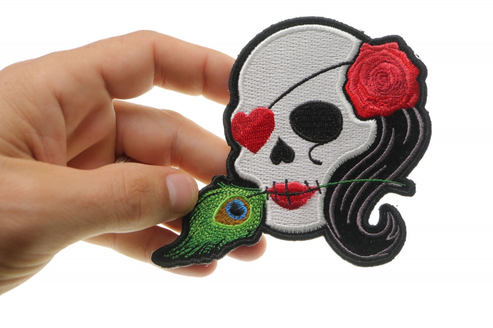 Heart Eye Lady Skull Patch, Skull Patches by Ivamis Patches