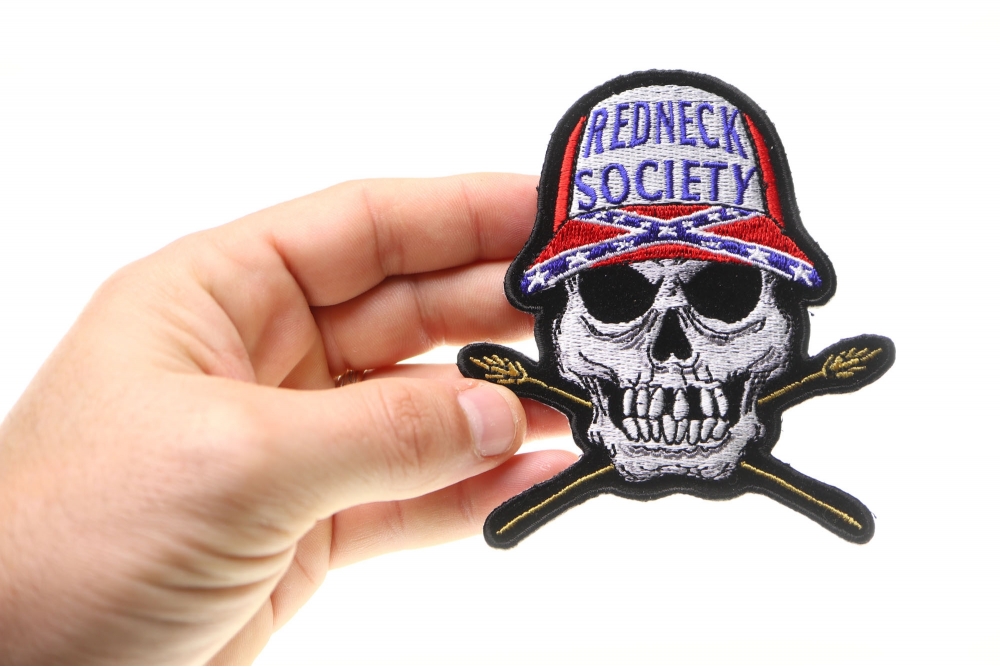 Redneck Society Rebel Flag Skull Patch, Skull Patches by Ivamis Patches