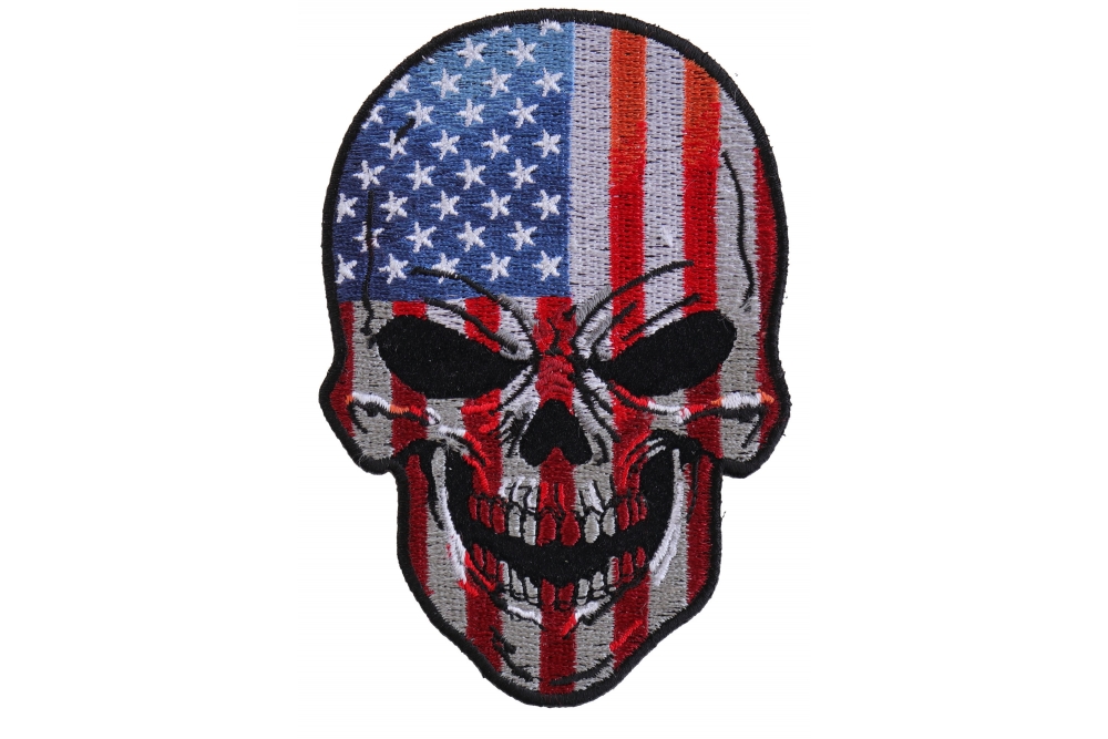 American Flag Skull Patch, Skull Patches by Ivamis Patches