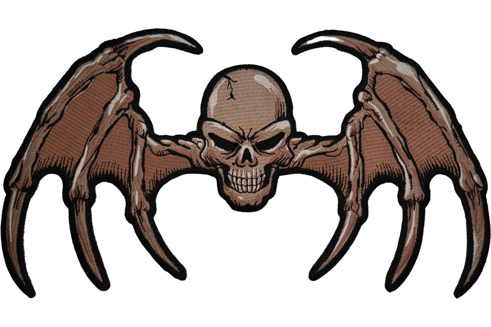 Bat Wings Skull Patch, Large Skull Patches by Ivamis Patches
