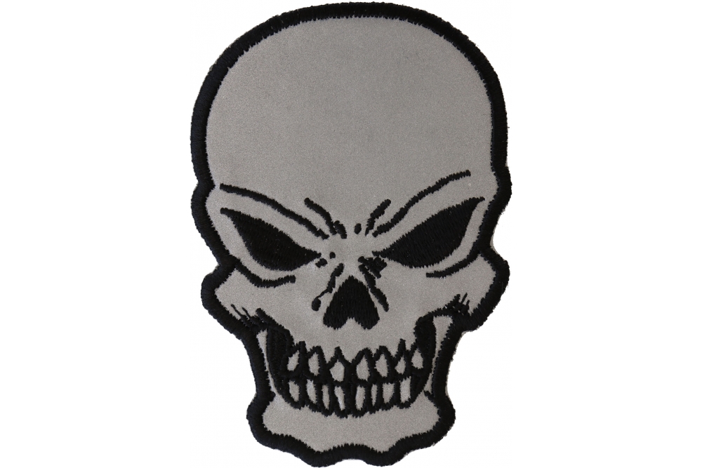 Reflective Skull Patch, Biker Skull Patches by Ivamis Patches