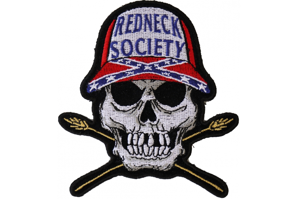 Redneck Society Rebel Flag Skull Patch, Skull Patches by Ivamis Patches
