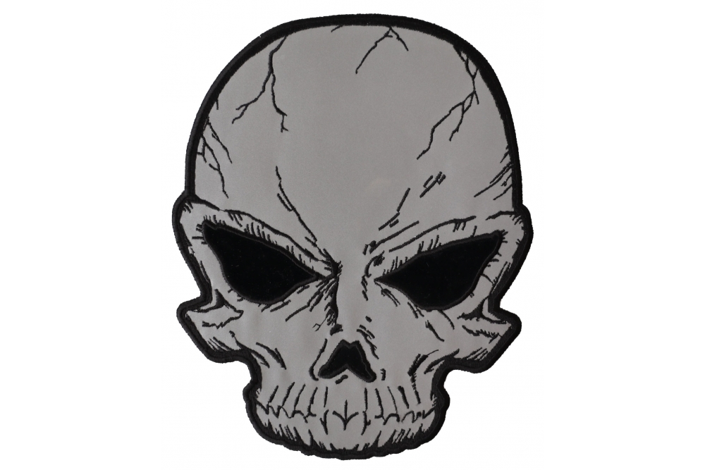 Large Skull Patch for Motorcycle Jackets - Reflective by Ivamis Patches