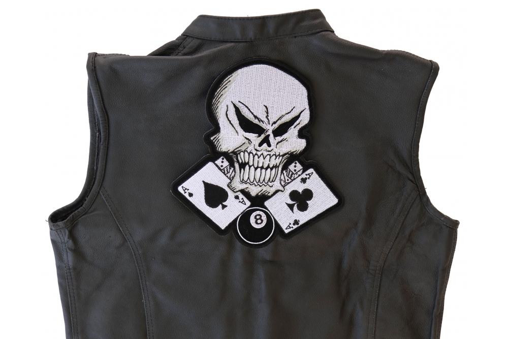 Large Skull Patch for Back of Jackets with Aces by Ivamis Patches