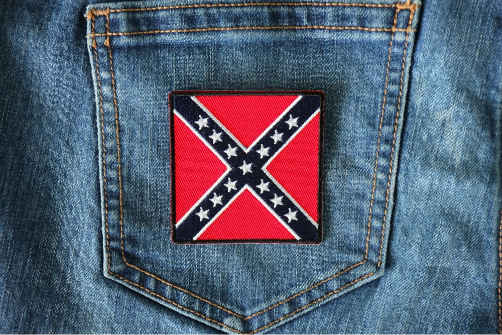 Historical Square Rebel Flag Iron on Patch by Ivamis Patches