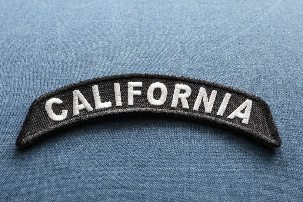 California State Embroidered Small Iron On Rocker Patch by Ivamis Patches