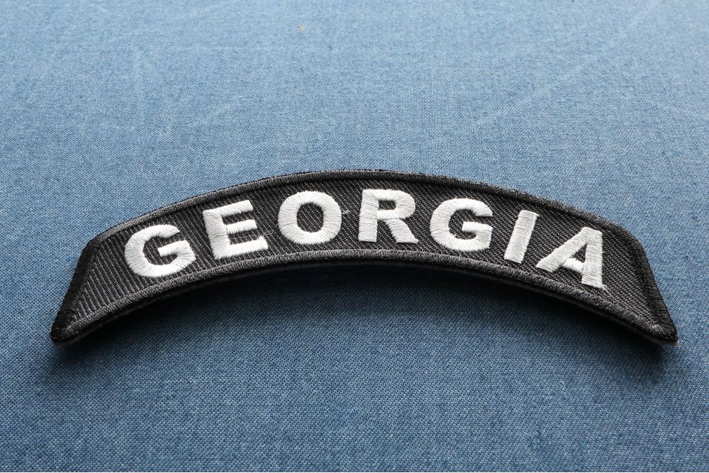 Georgia State Embroidered Small Iron On Rocker Patch by Ivamis Patches