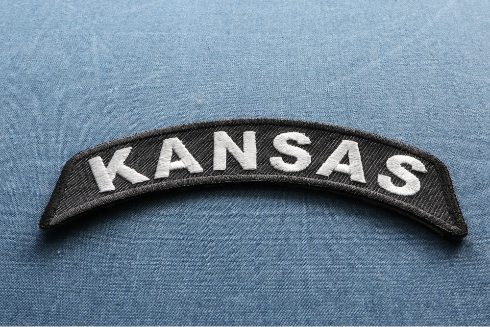 Kansas State Embroidered Small Iron On Rocker Patch by Ivamis Patches