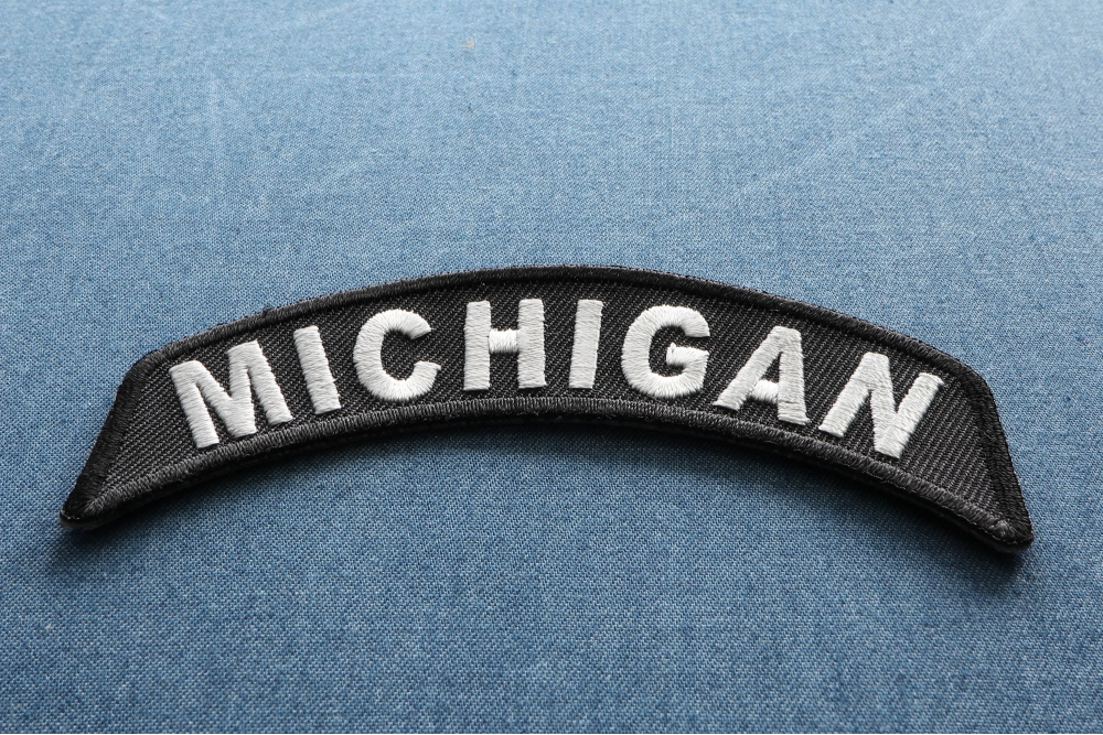 Michigan State Embroidered Small Iron On Rocker Patch by Ivamis Patches
