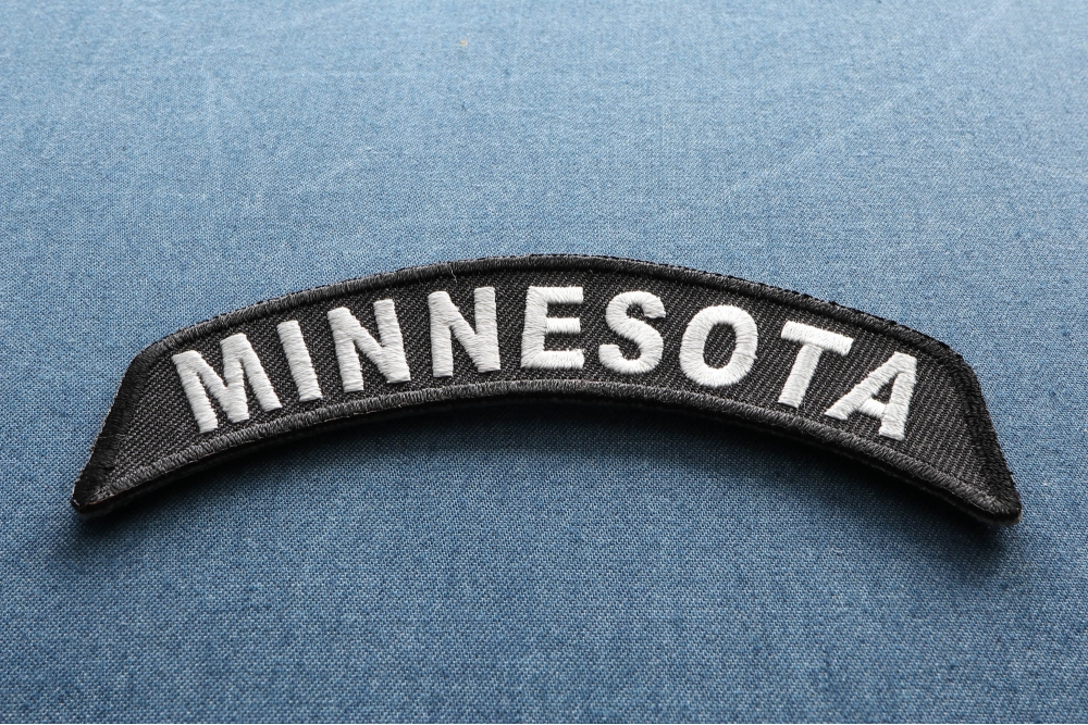 Minnesota State Embroidered Small Iron On Rocker Patch by Ivamis Patches