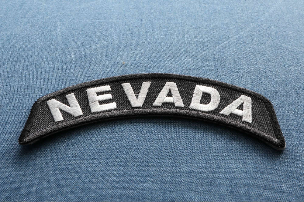 Nevada State Embroidered Small Iron On Rocker Patch by Ivamis Patches