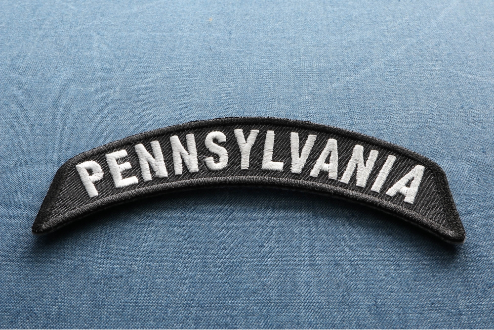 Pennsylvania State Embroidered Small Iron On Rocker Patch by Ivamis Patches