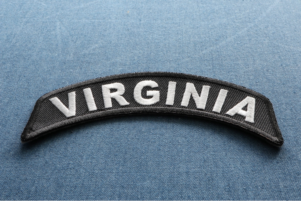 Virginia State Embroidered Small Iron On Rocker Patch by Ivamis Patches