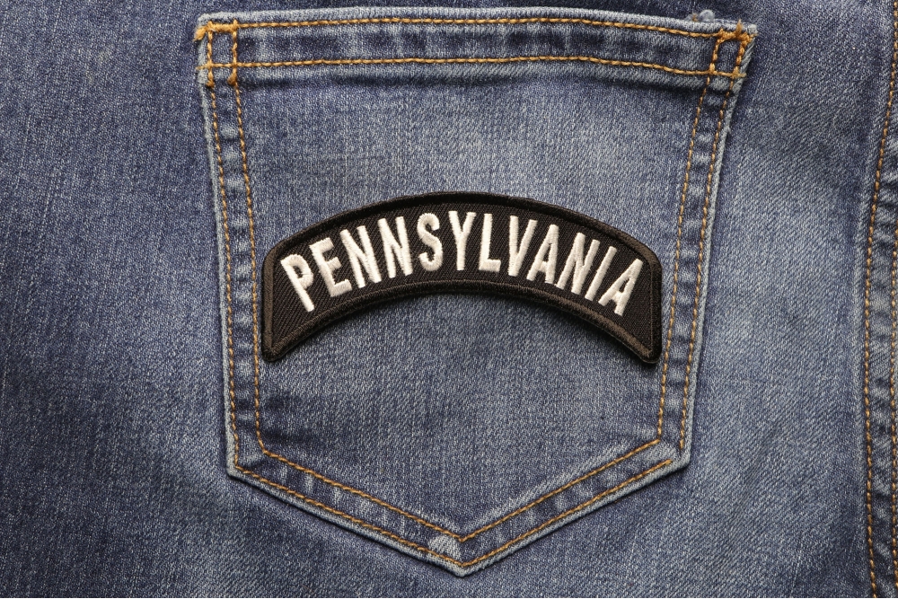 Pennsylvania State Embroidered Small Iron On Rocker Patch by Ivamis Patches