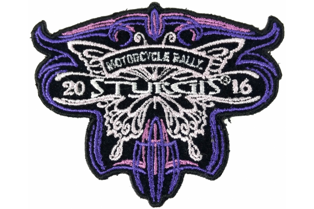 Sturgis 2016 Motorcycle Rally Patch Purple Butterfly by Ivamis Patches