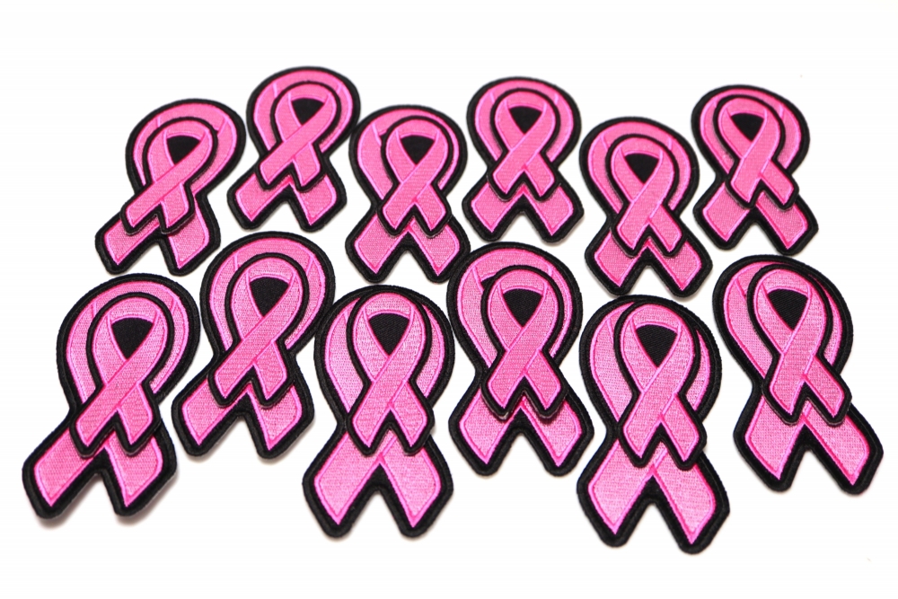 Two Dozen Pink Ribbon Patches in Bulk - 12 of each size by Ivamis Patches