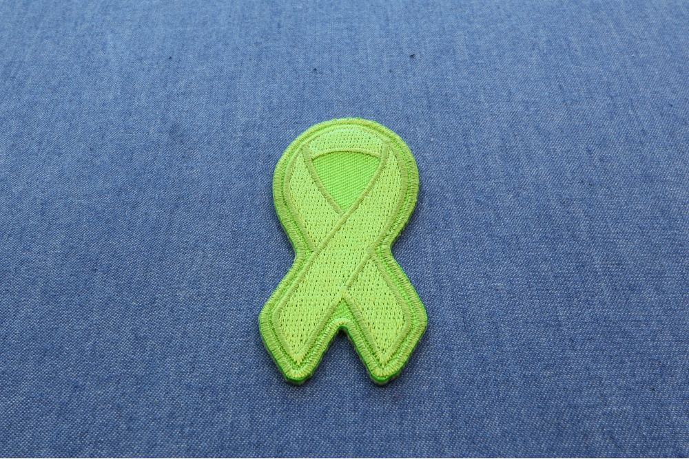 Green Ribbon Embroidered Patch by Ivamis Patches