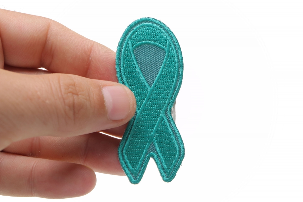 Teal Ribbon - Embroidered Patch by Ivamis Patches