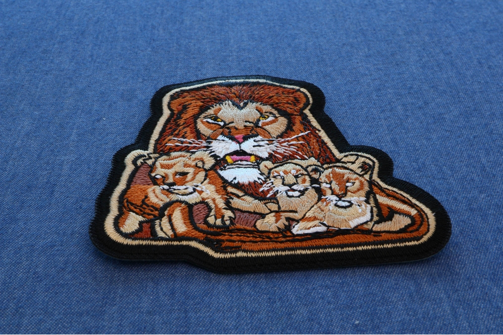 Lion and Babies Iron on Patch by Ivamis Patches