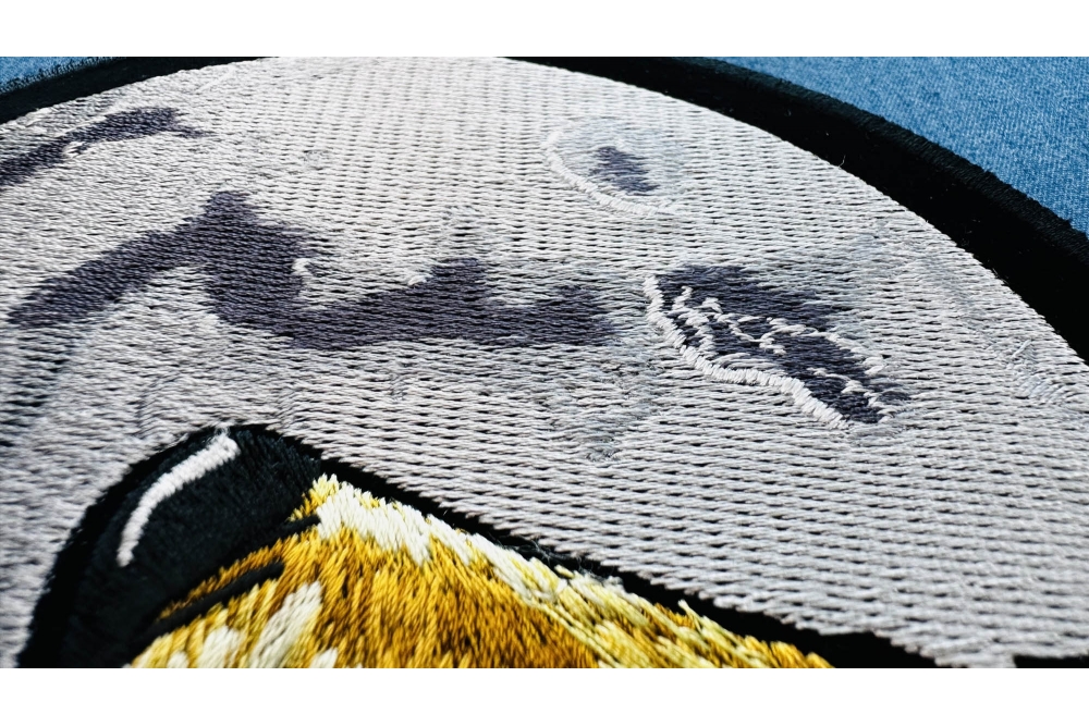 Howling Wolf Moon and Feathers Patch, Large Biker Back Patches for Leather Vests by Ivamis Patches