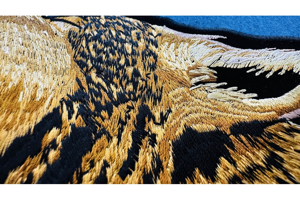 Howling Wolf Moon and Feathers Patch, Large Biker Back Patches for Leather Vests by Ivamis Patches