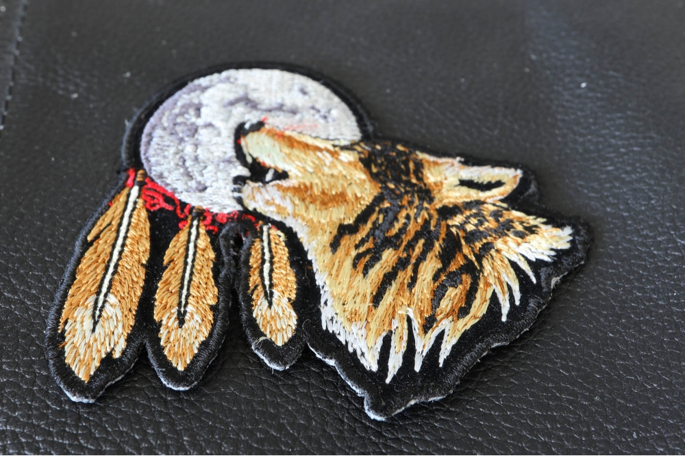Iron On Wolf Moon Small Patch | Embroidered Patches by Ivamis Patches