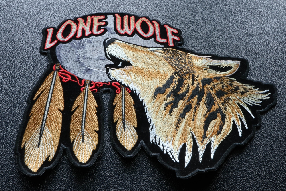 Large Lone Wolf Howling at the Moon Patch for Back of Jackets by Ivamis ...