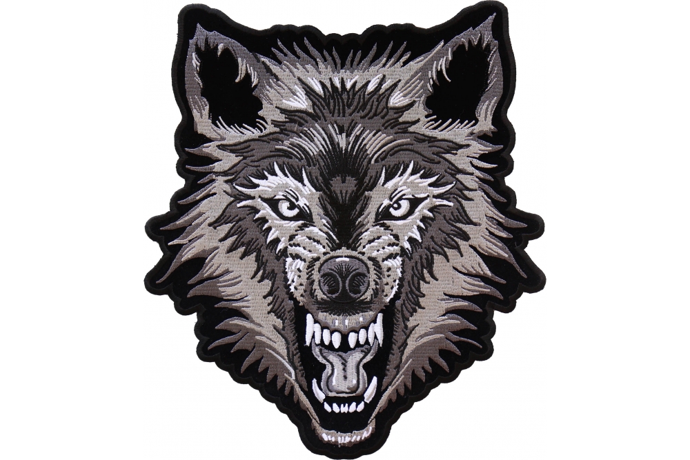 Snarling Wolf Large Back Patch by Ivamis Patches