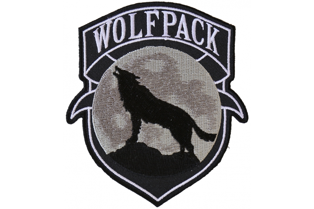 Wolfpack Patch Wolf Howling Moon Silhouette by Ivamis Patches