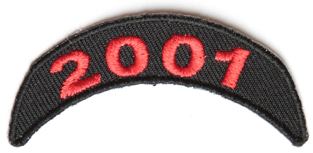2001 Upper Year Rocker Patch In Red by Ivamis Patches